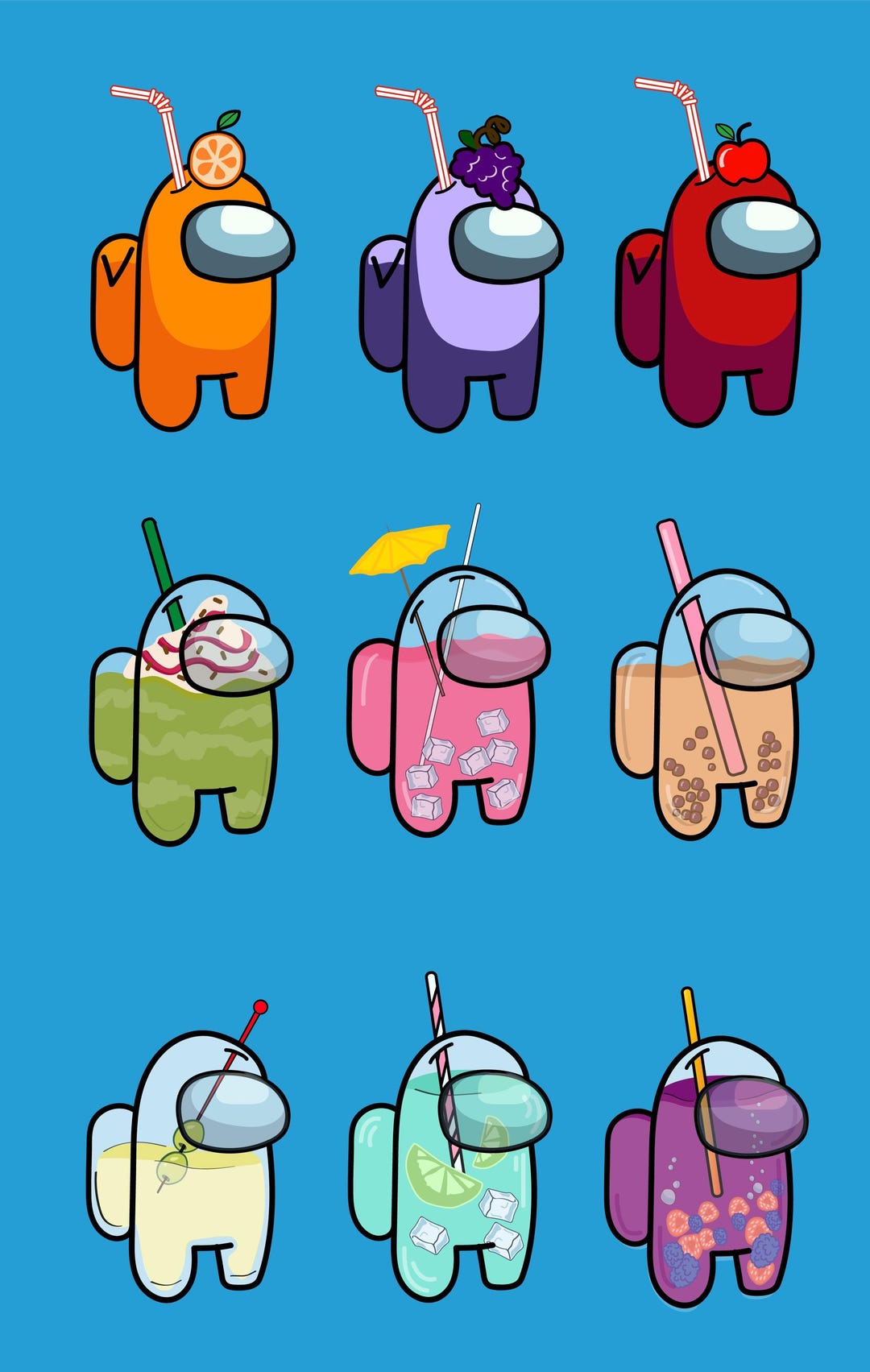 Among Us Drink Characters - Etsy
