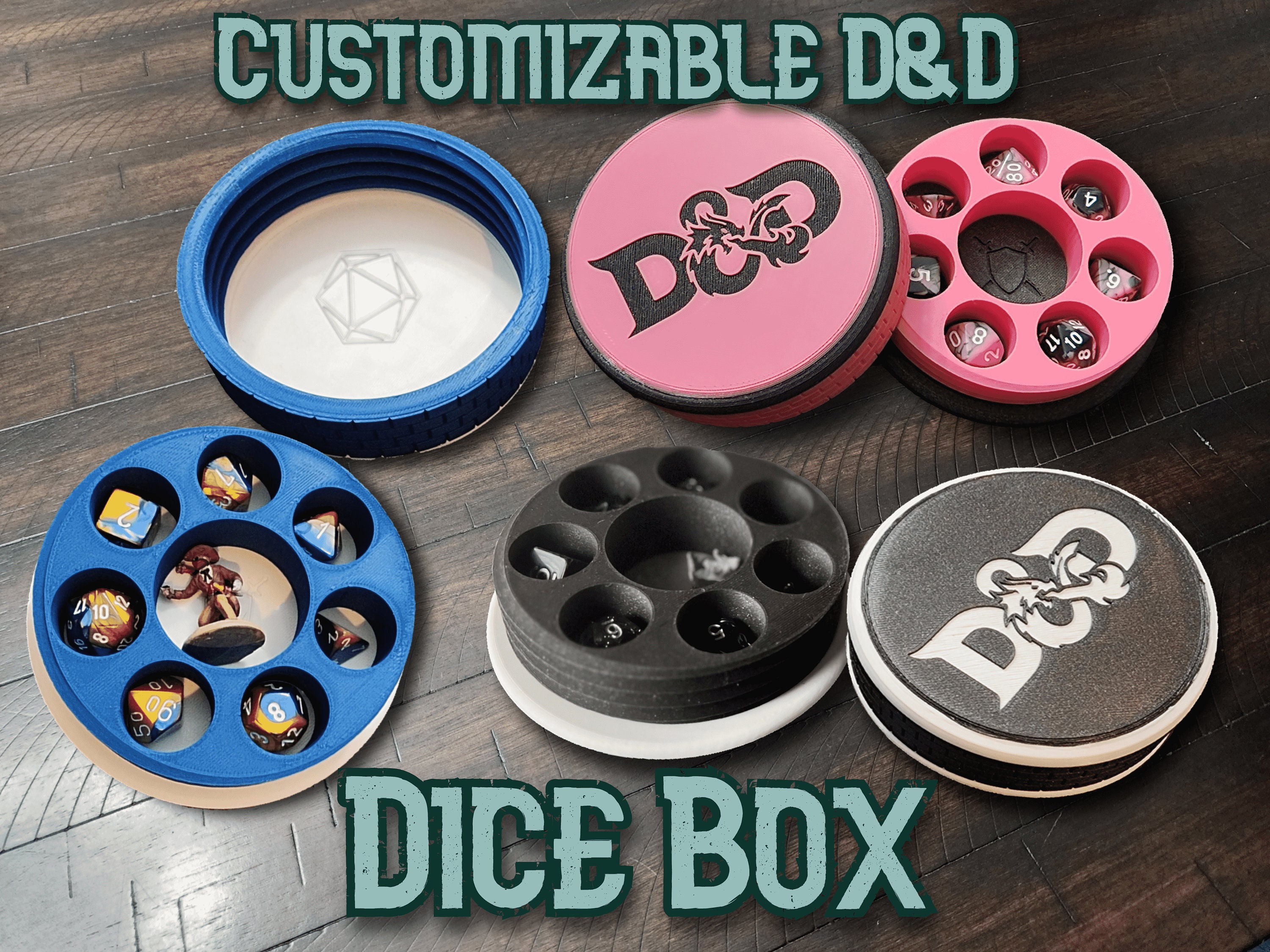 Personalized 3D Printed D&D Dice Box - Etsy