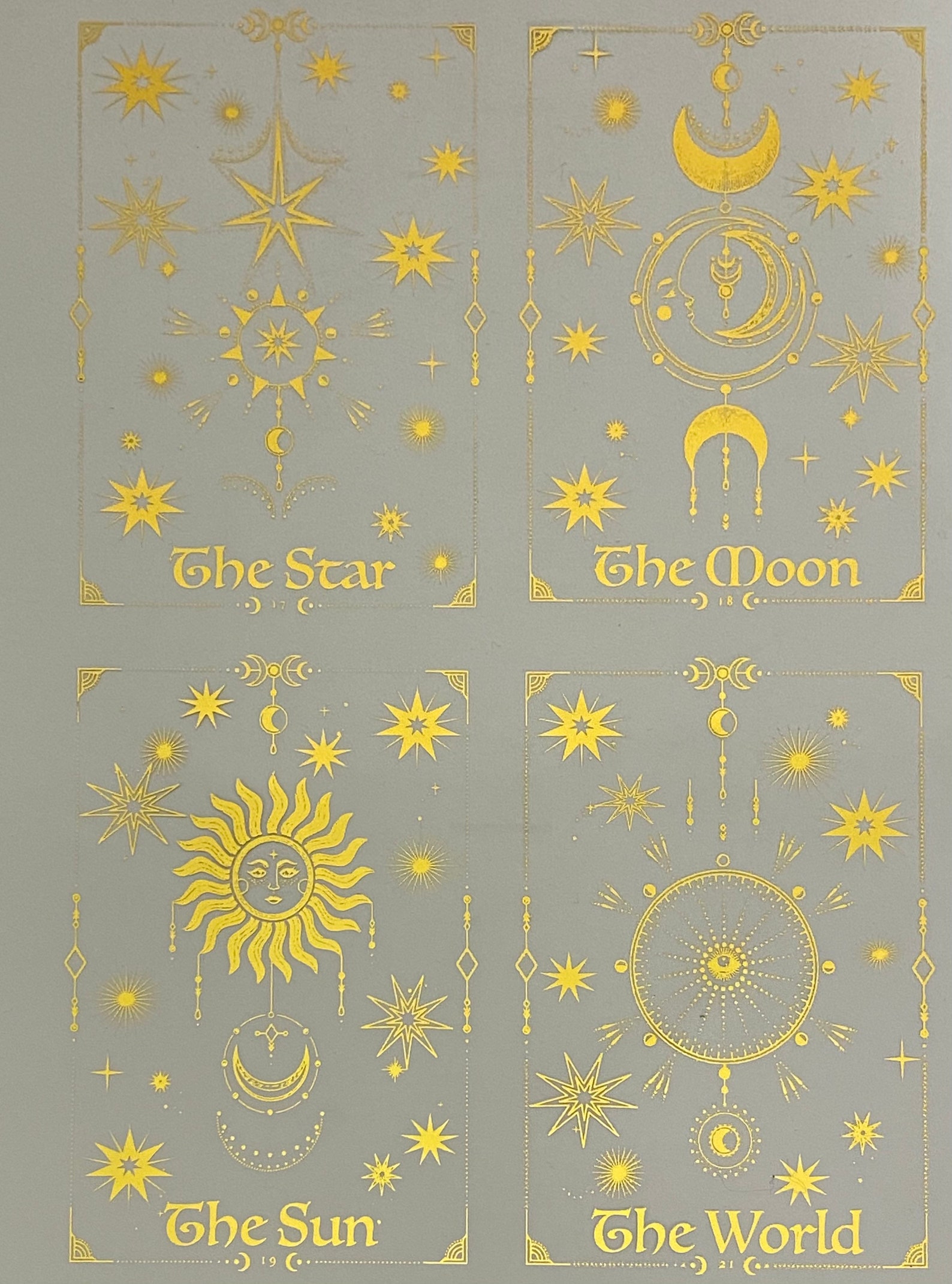 Resin Foil Celestial Tarot 5 star Moon Sun World - Etsy