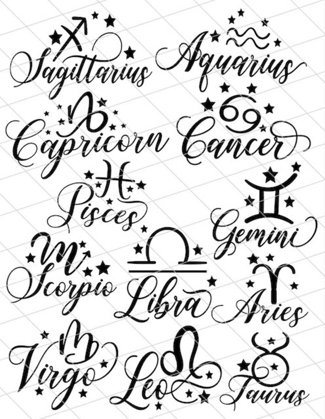 Resin Foil Sheet Zodiac Cursive - Etsy