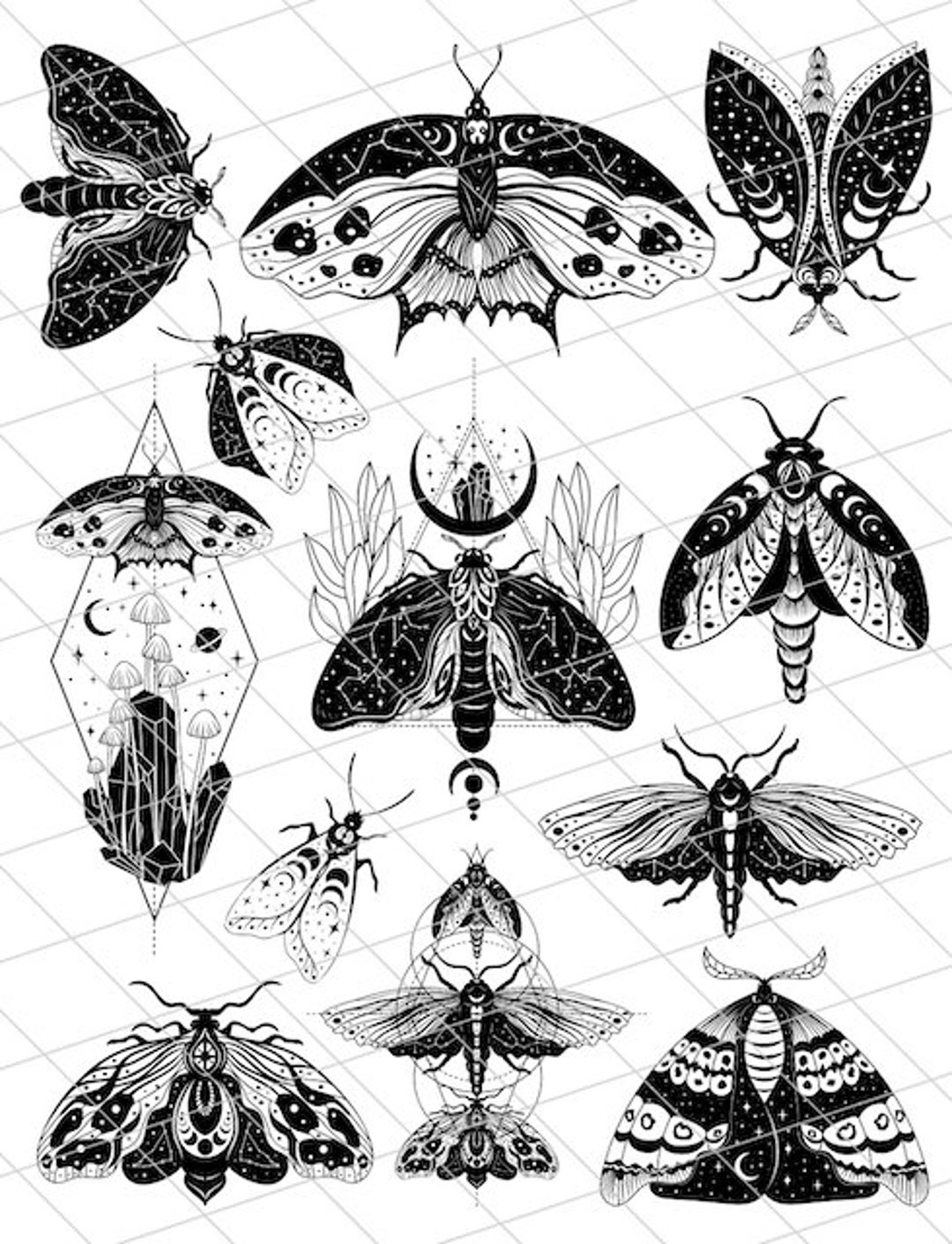 Resin Foil Forest Moths Resin Foil Sheet Art Supplies - Etsy