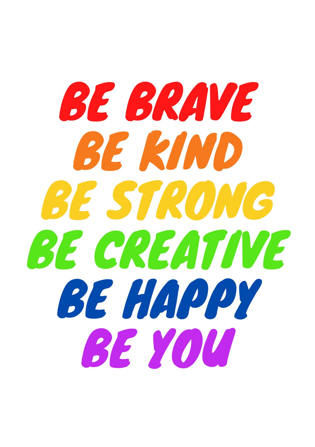Printable Digital Download Inspirational Be Kind Be Happy Be You ...