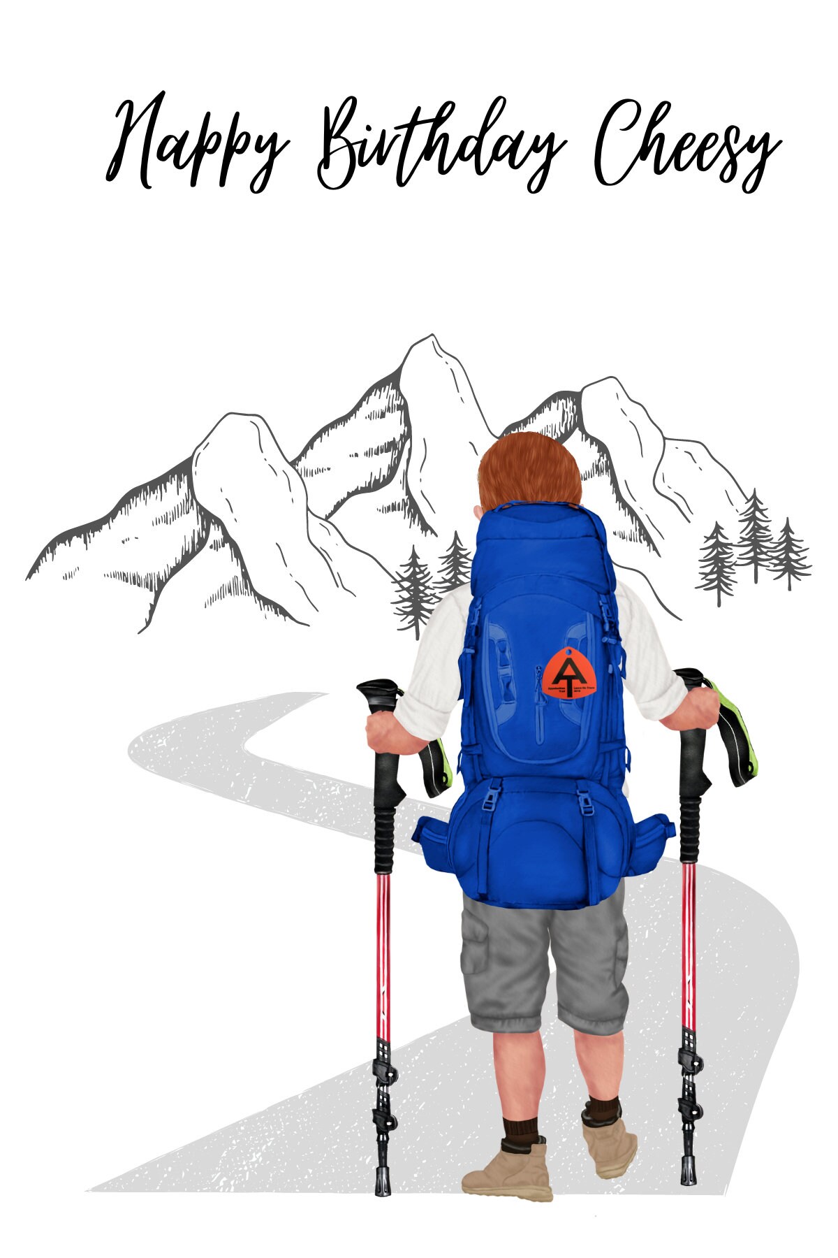 Personalised Appalachian Trail Hiker Birthday Card, Made to Order ...