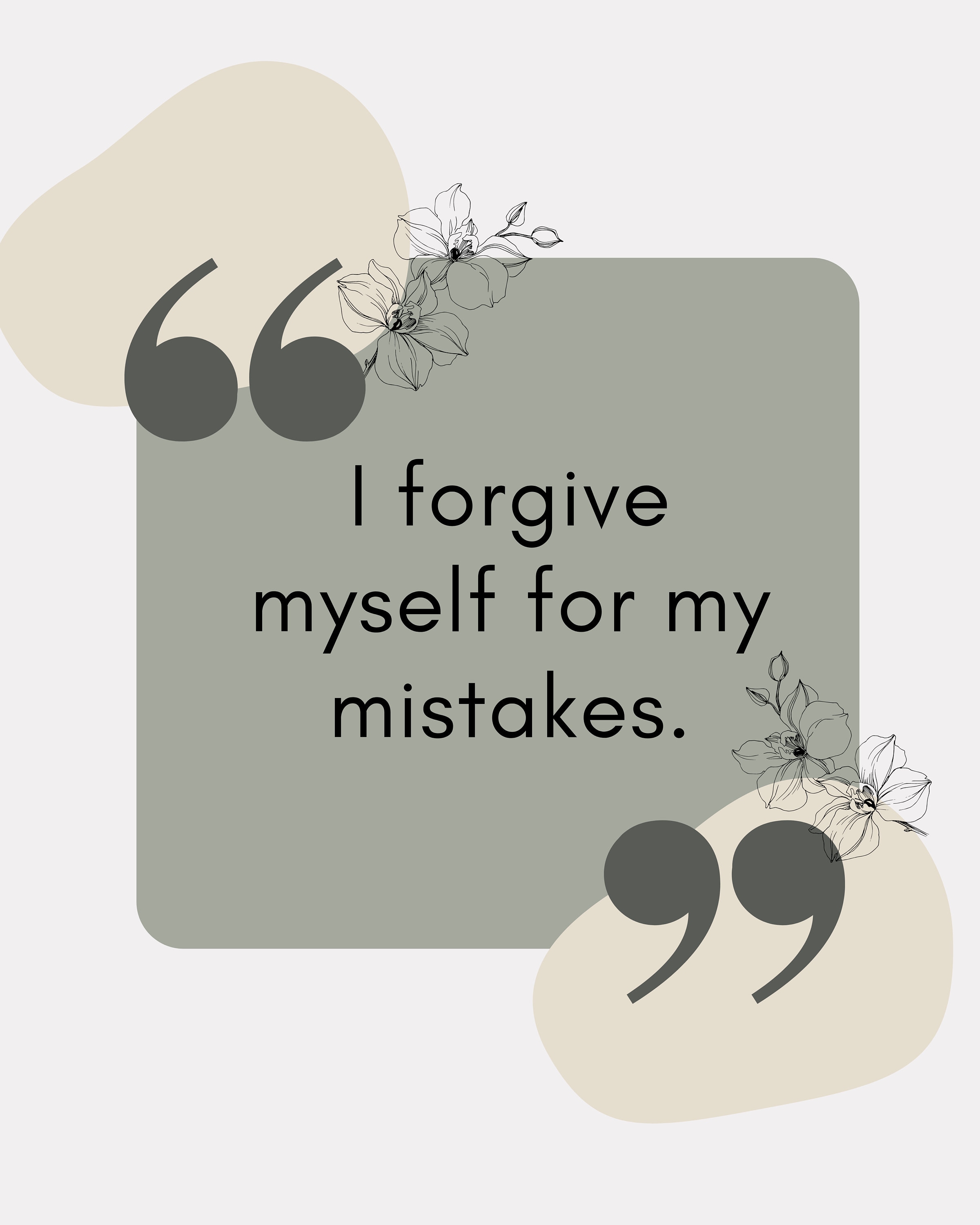 I Forgive Myself for My Mistakes - Inspirational Quote - Wall Decor ...