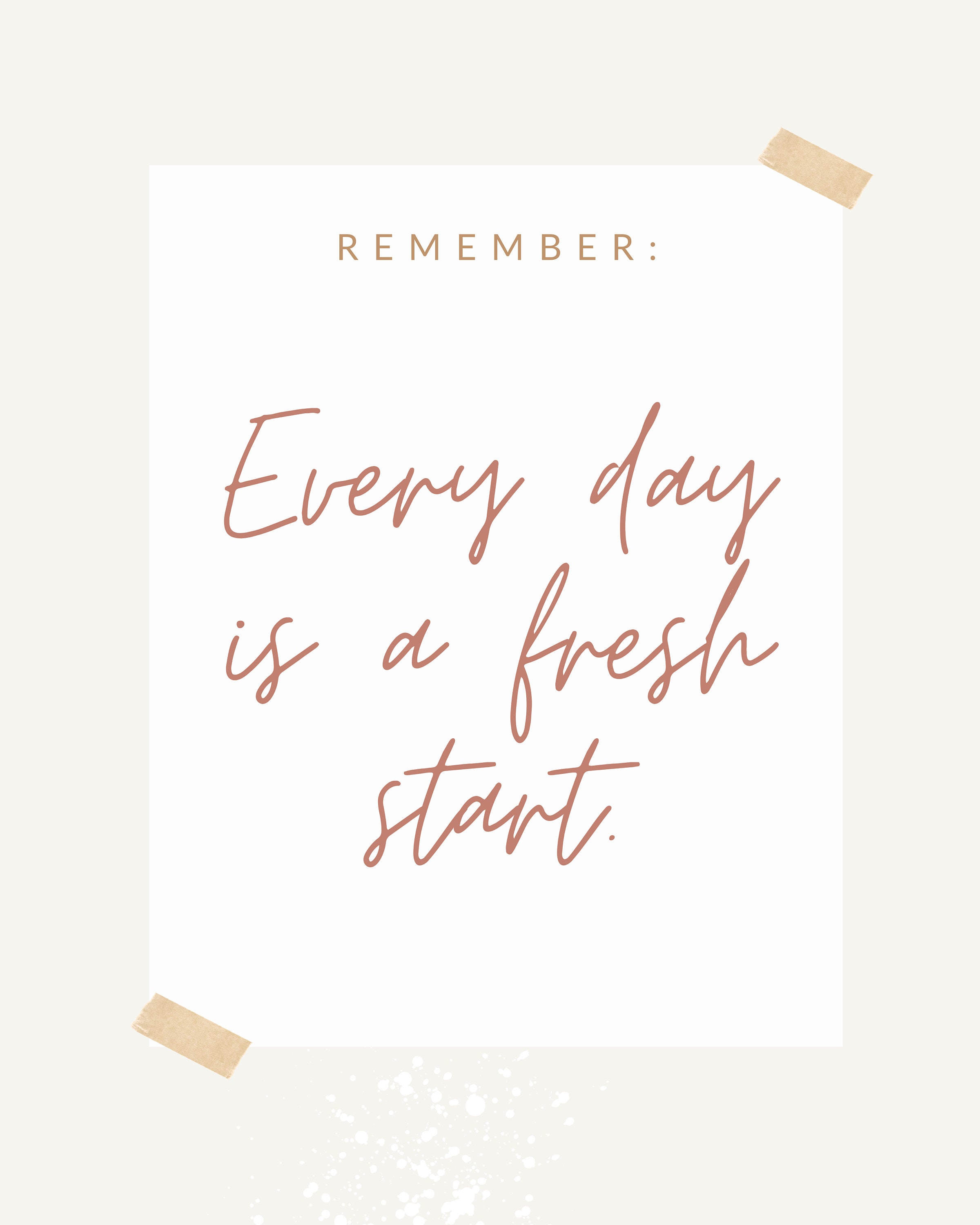 Everyday is a Fresh Start Inspirational Quote Wall Decor - Etsy Australia