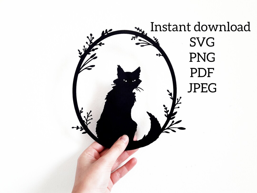 Black Cat Svg File, Cat Svg Design, Svg Cut Files for Cricut, Witchy ...