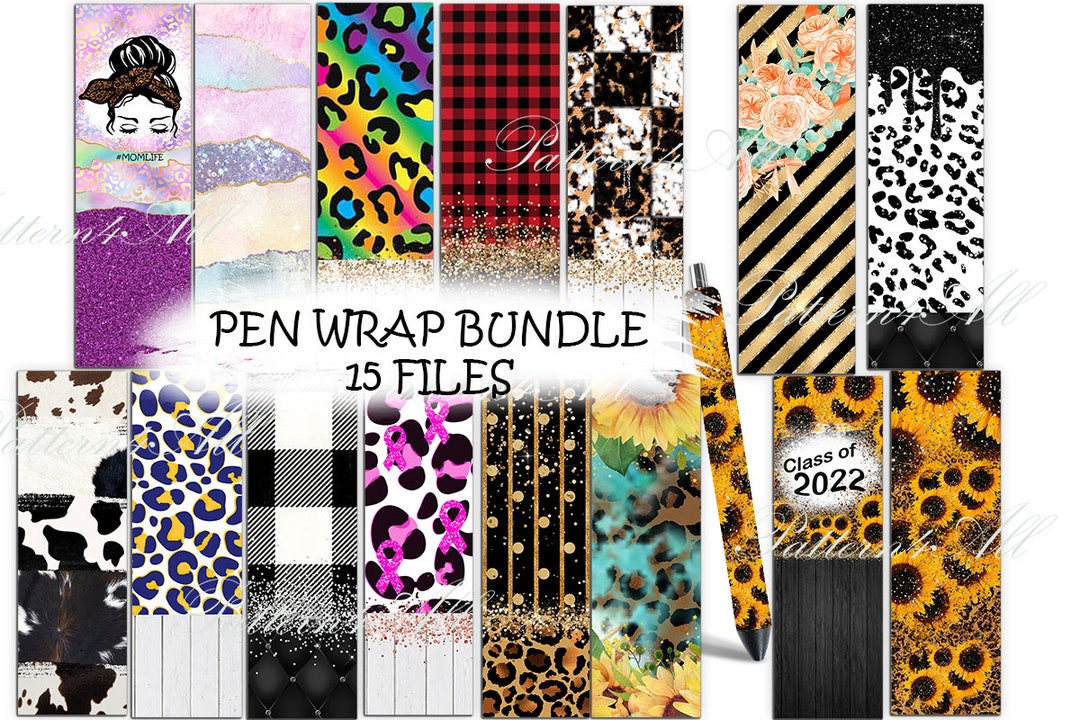Pen Wrap Sublimation Bundledigital Designglitter Pen - Etsy