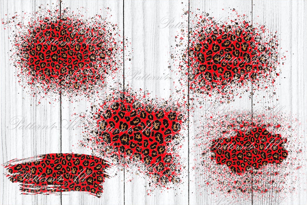 Sublimation Red Leopard Print, Distress Cheetah Print Backgroundleopard ...