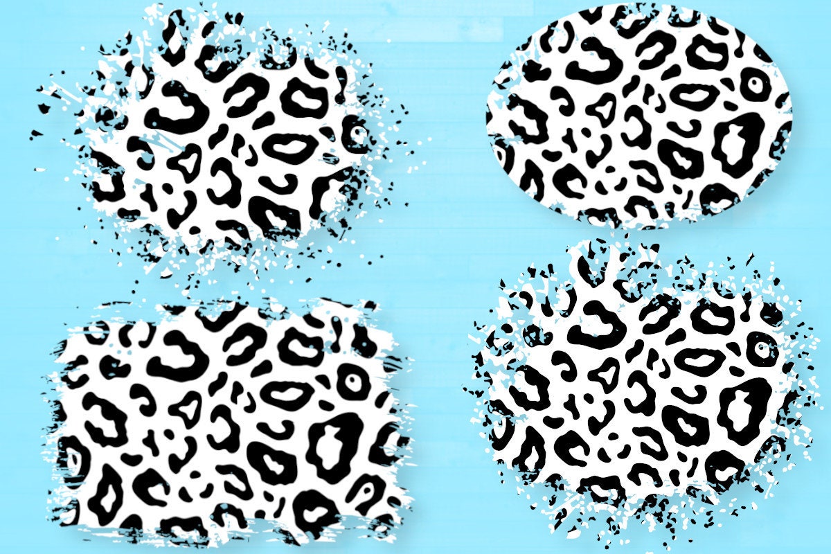 White Leopard Patches Splash Sublimation Design Digital - Etsy