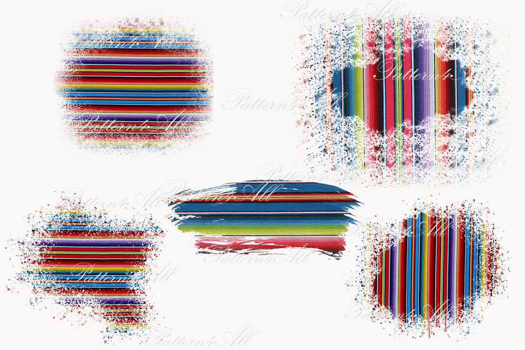 Distressed Serape Print Sublimation Patches, Serape PNG Element for ...