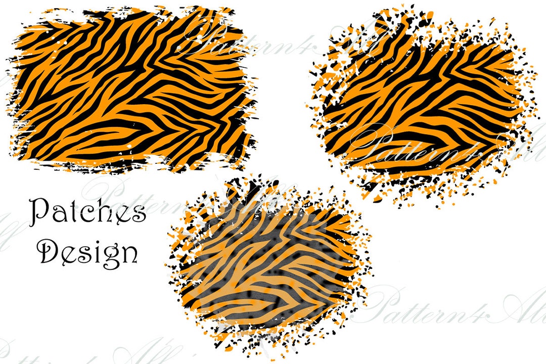 PNG Distressed Tiger Patches, Splash Sublimation Design, Digital Paper ...