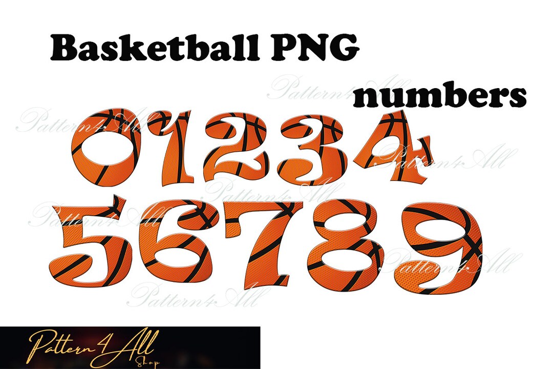 Basketball Printable Numbers,resizable Numbers,digital Numbers ...