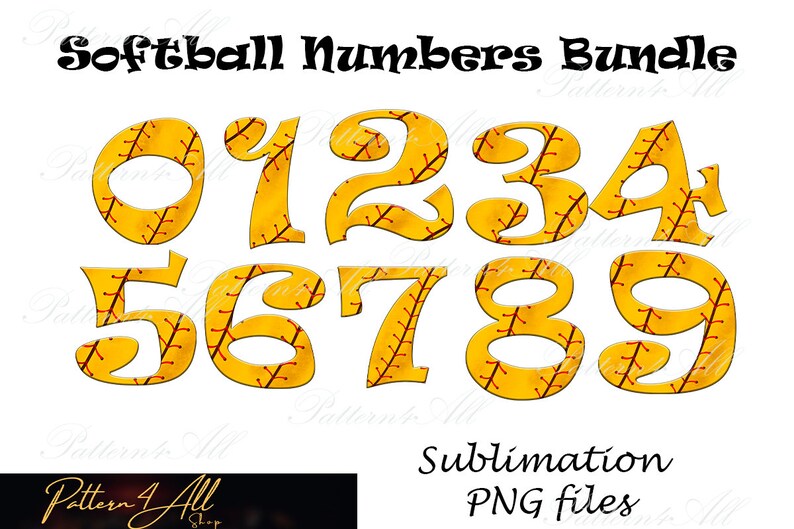 Softball Printable Numbers Resizable Numbersdigital Numbers - Etsy