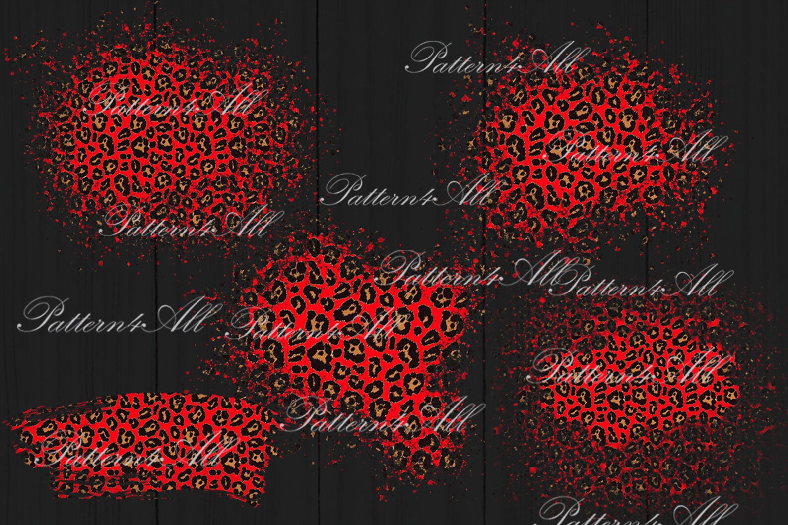 Sublimation Red Leopard Print Distress Cheetah Print - Etsy