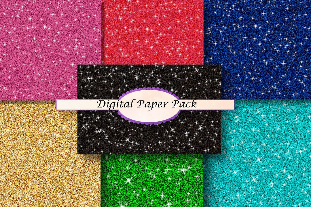 Glitter Digital Paper Pack,digital Paper Bundle,digital Glitter, Bright ...