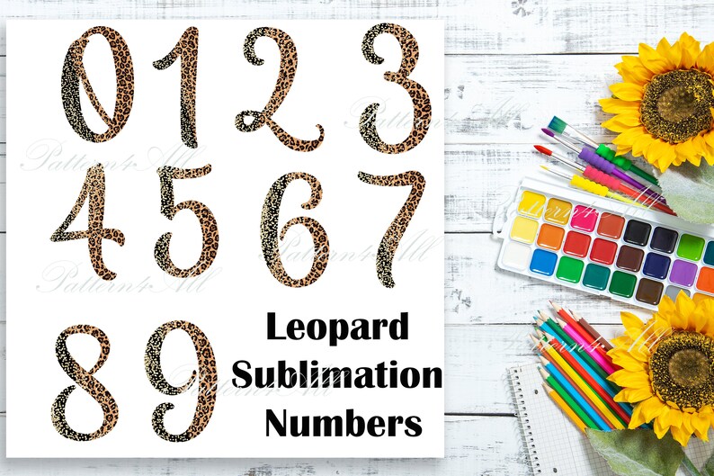 Printable Numbers Resizable Numbers Leopard Glitter Numbers - Etsy
