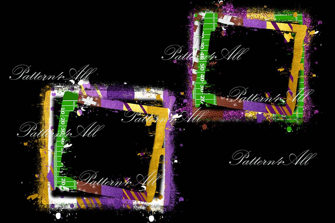 Purple and Gold Football Frame PNG for Sublimation Purple - Etsy