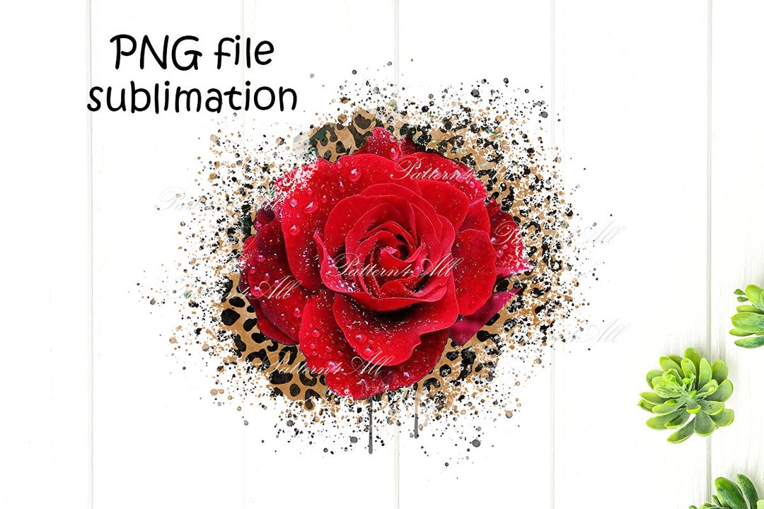 Leopard Rose Sublimation PNG Print File, Rock N Roll Backsplash Rose ...