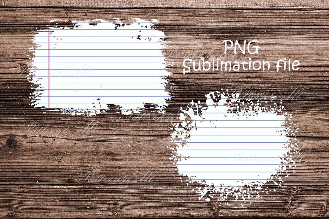 Distressed Notebook Paper Png, Back to School Sublimations, Distressed ...