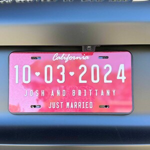 Wedding License Plate - Just Married Mr and Mrs - Wedding Car License ...