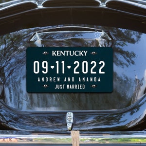 Wedding License Plate - Just Married Mr and Mrs - Wedding Car License ...
