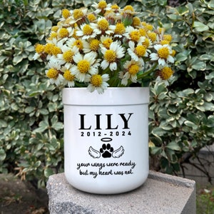 Personalized Ceramic Planter, Memorial Flower Pot, Custom Pet Memorial ...