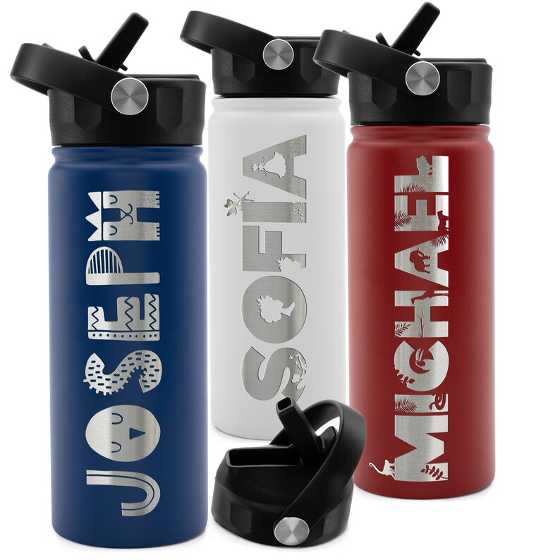 Back to School Kids Water Bottle Custom Laser Engraved Bottles - Etsy