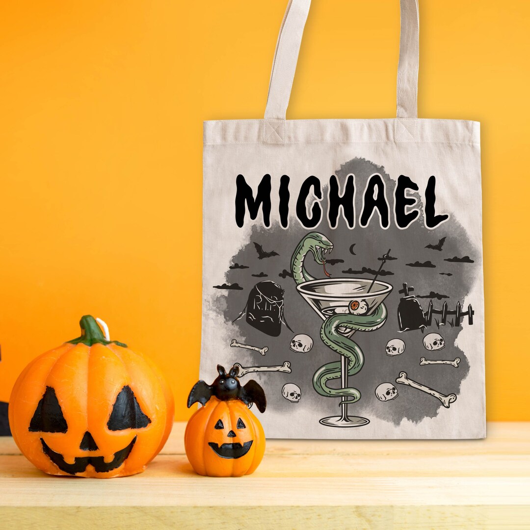 Personalized Halloween Tote Bags Customized Scary Face Totes Bag for ...