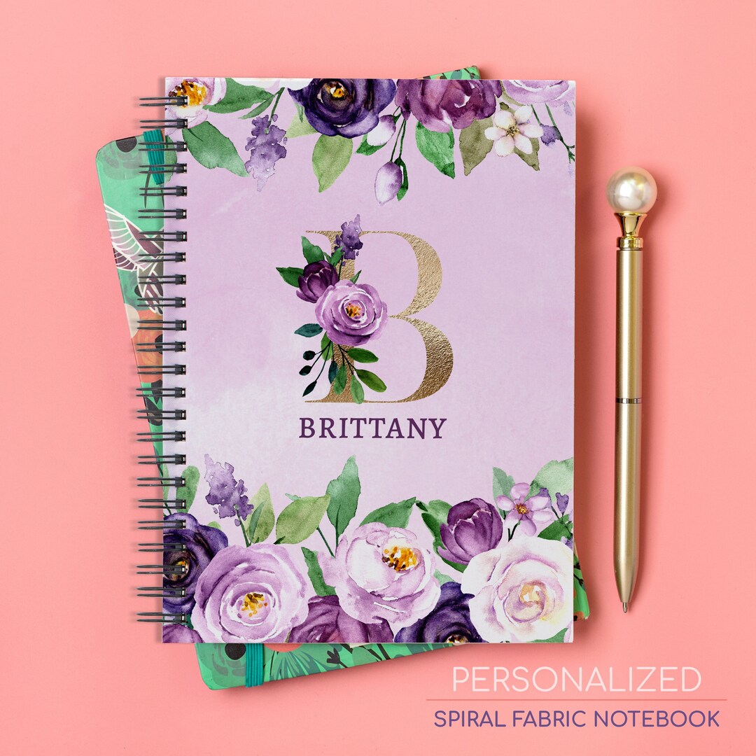 Journal for Women Personalized Notebook Spiral Floral Notebook Custom ...
