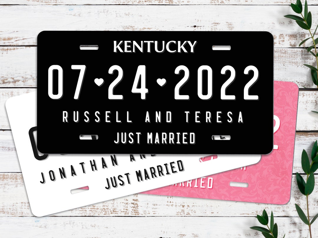 Wedding License Plate - Just Married Mr and Mrs - Wedding Car License ...