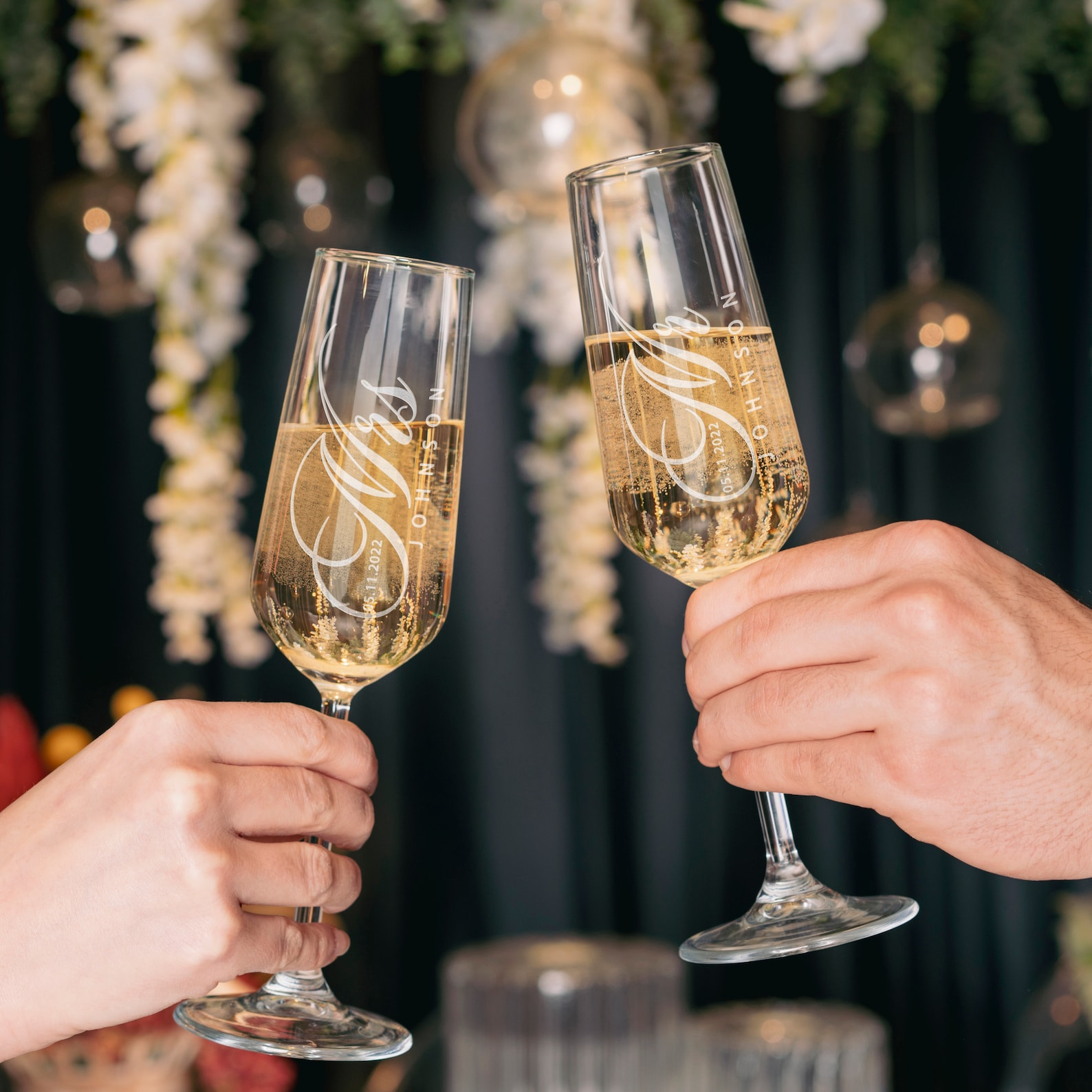 Champagne Flutes Personalized, Wedding Champagne Flutes, Engraved ...