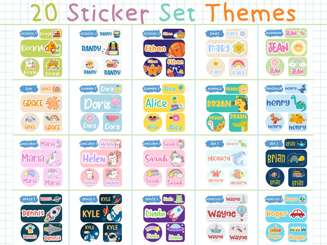 Sticker Kids 80 Pcs Waterproof Diecut Kids School Labels - Personalized ...