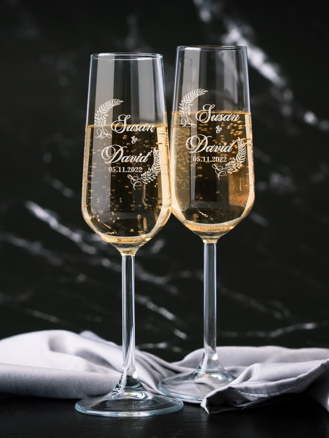 Champagne Flutes Personalized, Wedding Champagne Flutes, Engraved ...