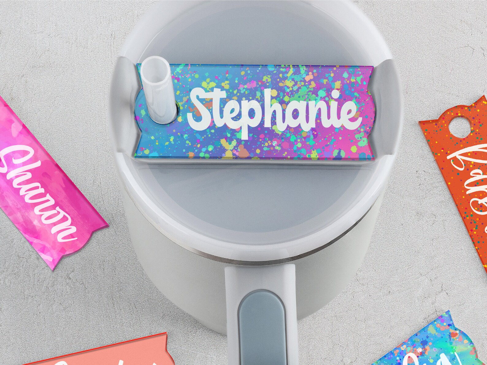 Stanley Name Tag Glitter, Personalized Name Plate for Stanley Tumblers ...