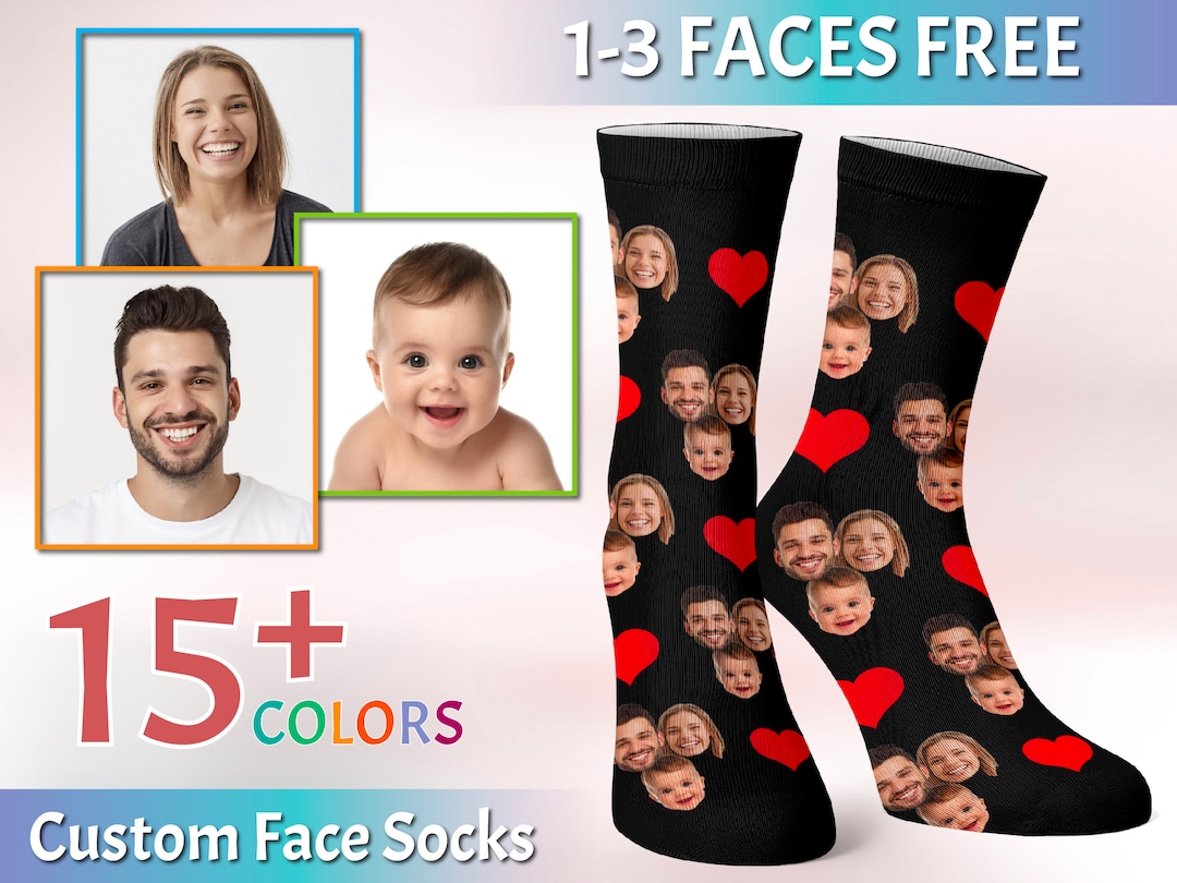 Custom Face Socks Personalized Photo Socks, Picture Socks Customized ...