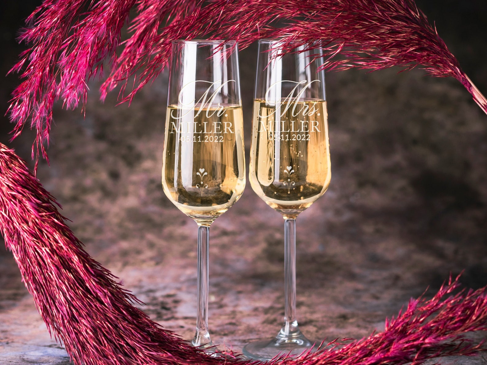 Champagne Flutes Personalized, Wedding Champagne Flutes, Engraved ...