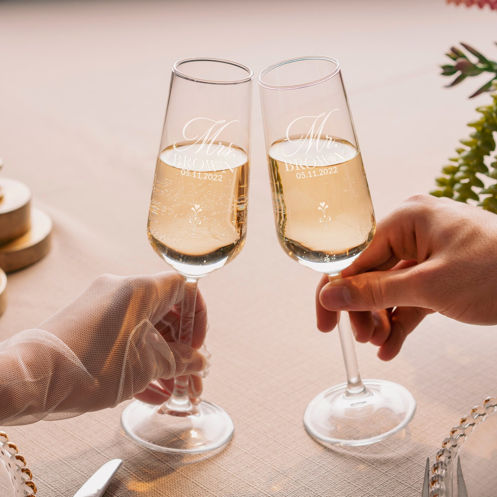 Champagne Flutes Personalized, Wedding Champagne Flutes, Engraved ...
