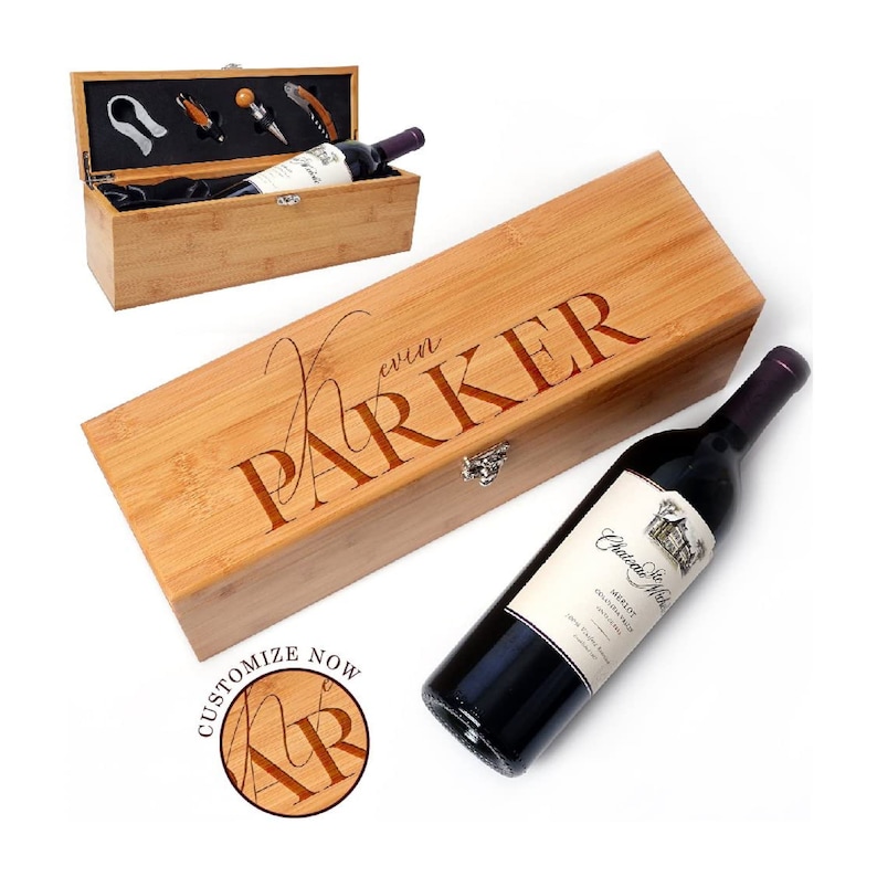 Wine Box Gift Set Personalized Wine Box Wedding Wine Box | Etsy