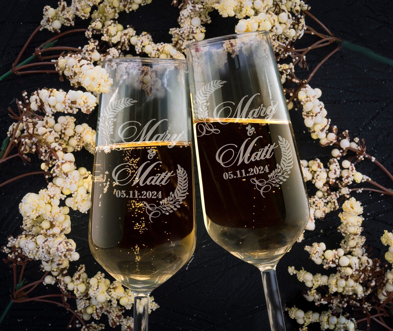 Champagne Flutes Personalized, Wedding Champagne Flutes, Engraved ...