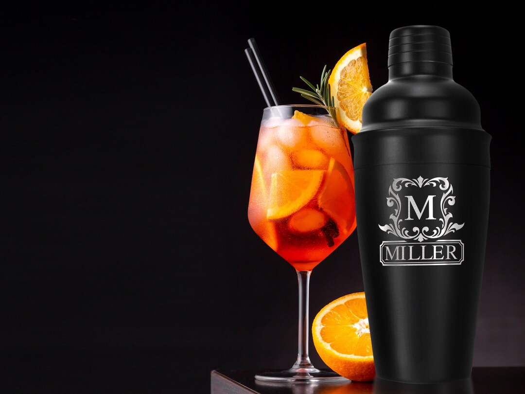 Gifts for Him - Personalized Cocktail Shaker Set 18 Oz - Bartender Kit ...