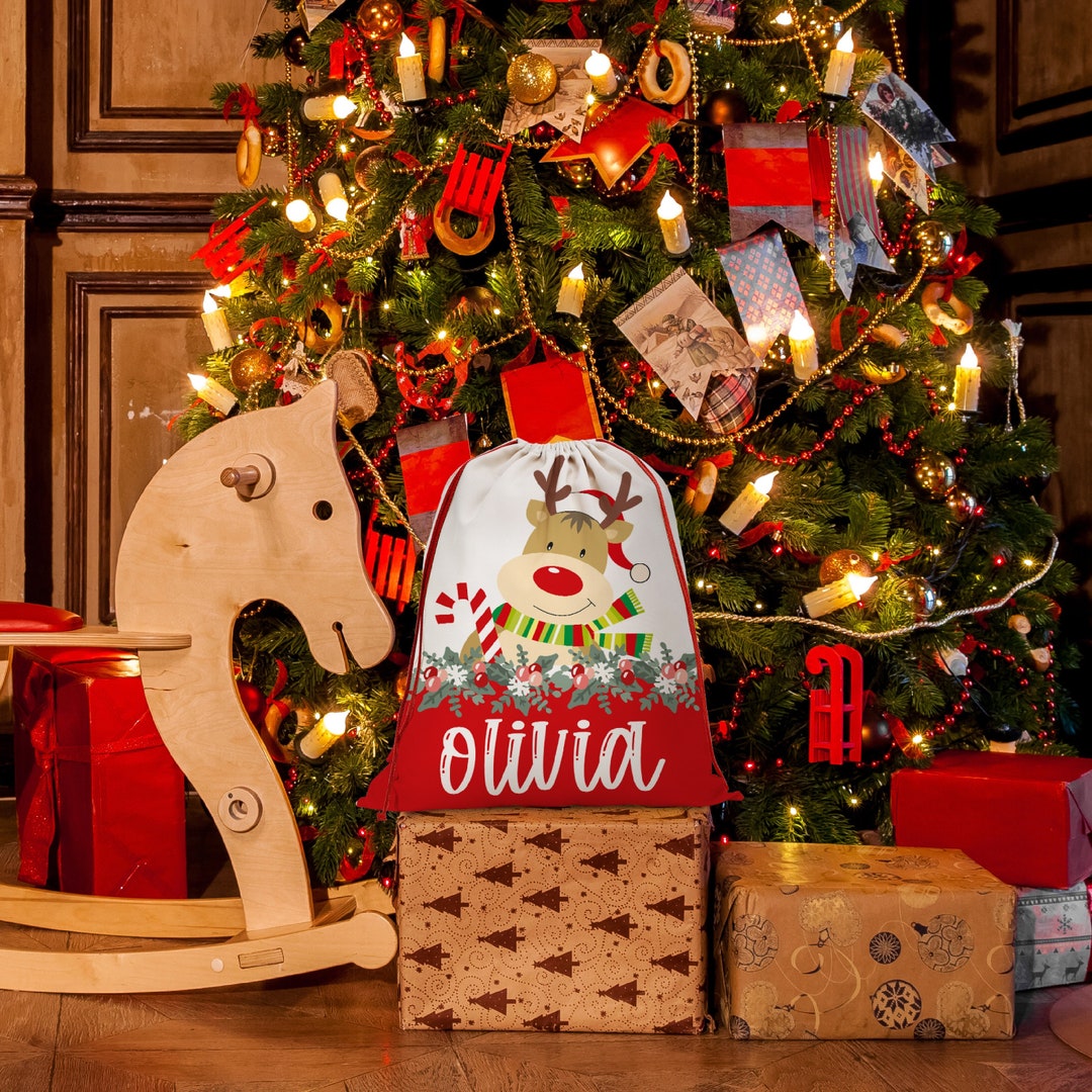 Personalized Santa Sack Christmas Gift Bag Christmas Santa - Etsy
