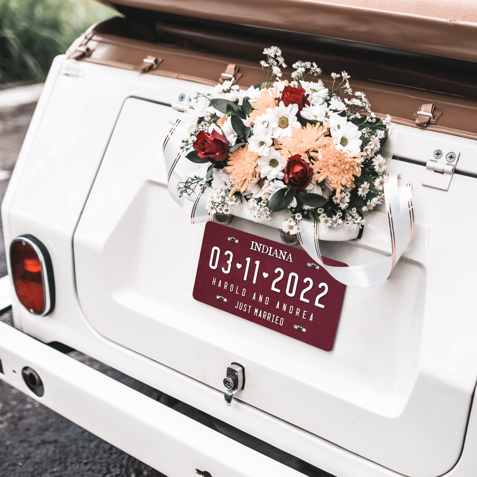 Wedding License Plate Just Married Mr and Mrs Wedding Car - Etsy