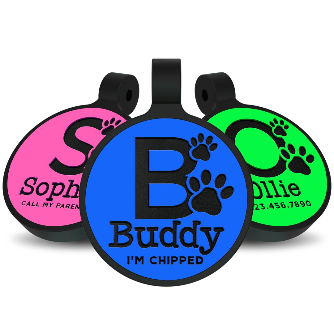Personalized Dog ID Tags, Silicone Dog Tag, Engraved Doubles Sided Tags ...