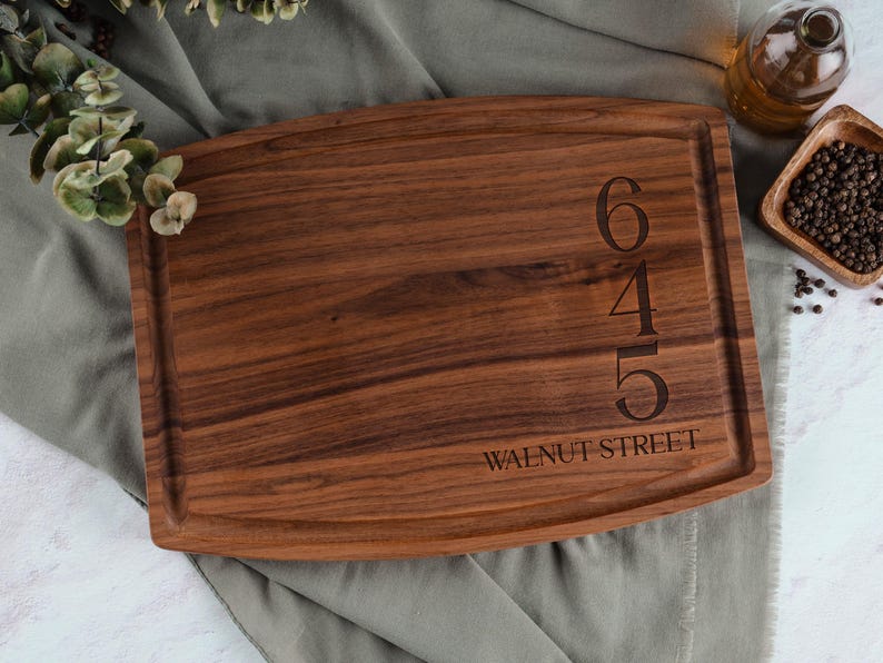 Personalized Cutting Board With Home Address, Housewarming Gift, Real ...