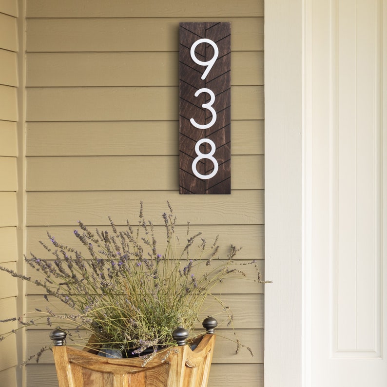 House Numbers Address Sign Vertical Outside Sign Custom - Etsy