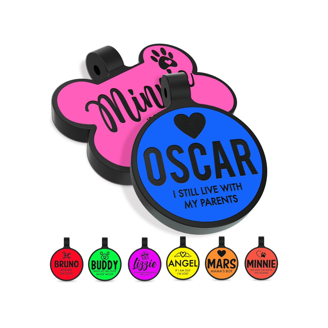 Silicone Dog Tag, Silent Solid Pet ID Tag Deep Engraved Silicone Tag ...