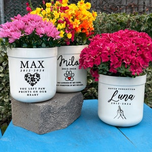 Personalized Ceramic Planter, Memorial Flower Pot, Custom Pet Memorial ...