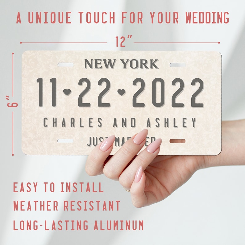 Wedding License Plate Just Married Mr and Mrs Wedding Car - Etsy