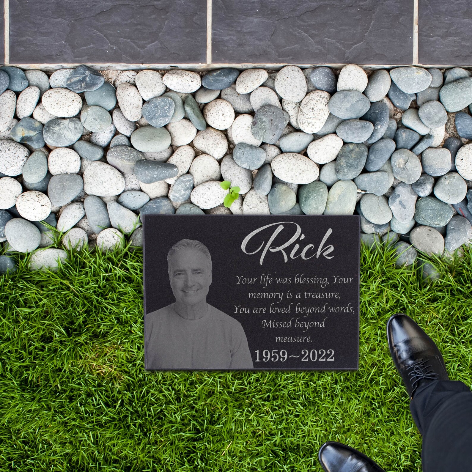 Personalized in Loving Memory Memorial Stone Garden Yard - Etsy