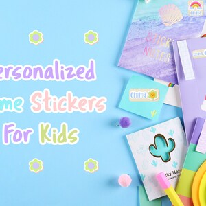 Sticker Kids 80 Pcs Waterproof Diecut Kids School Labels - Personalized ...